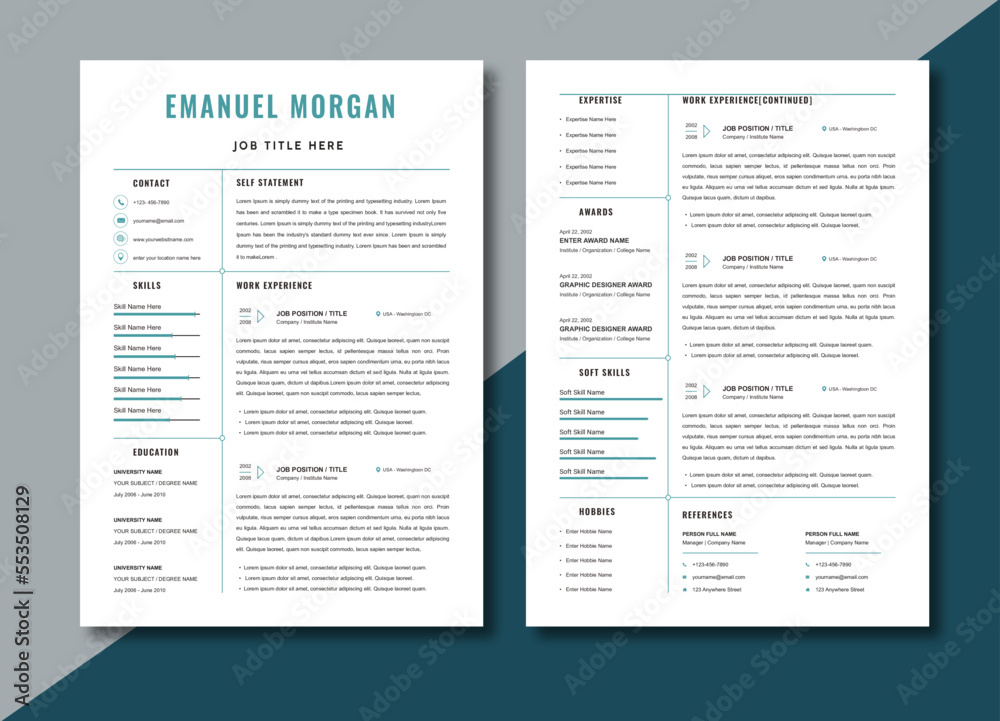 New Resume Template 2023 Stock Vector | Adobe Stock