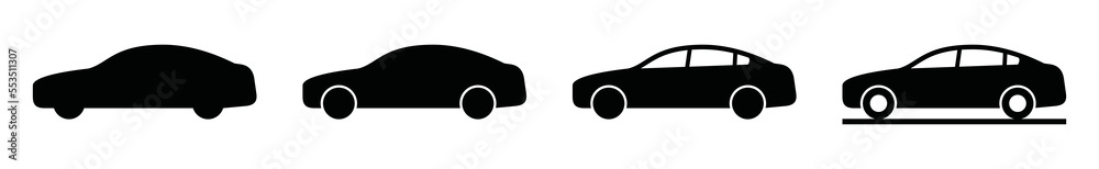 Car icon vector. four-wheel vehicle icon set for apps and websites ...