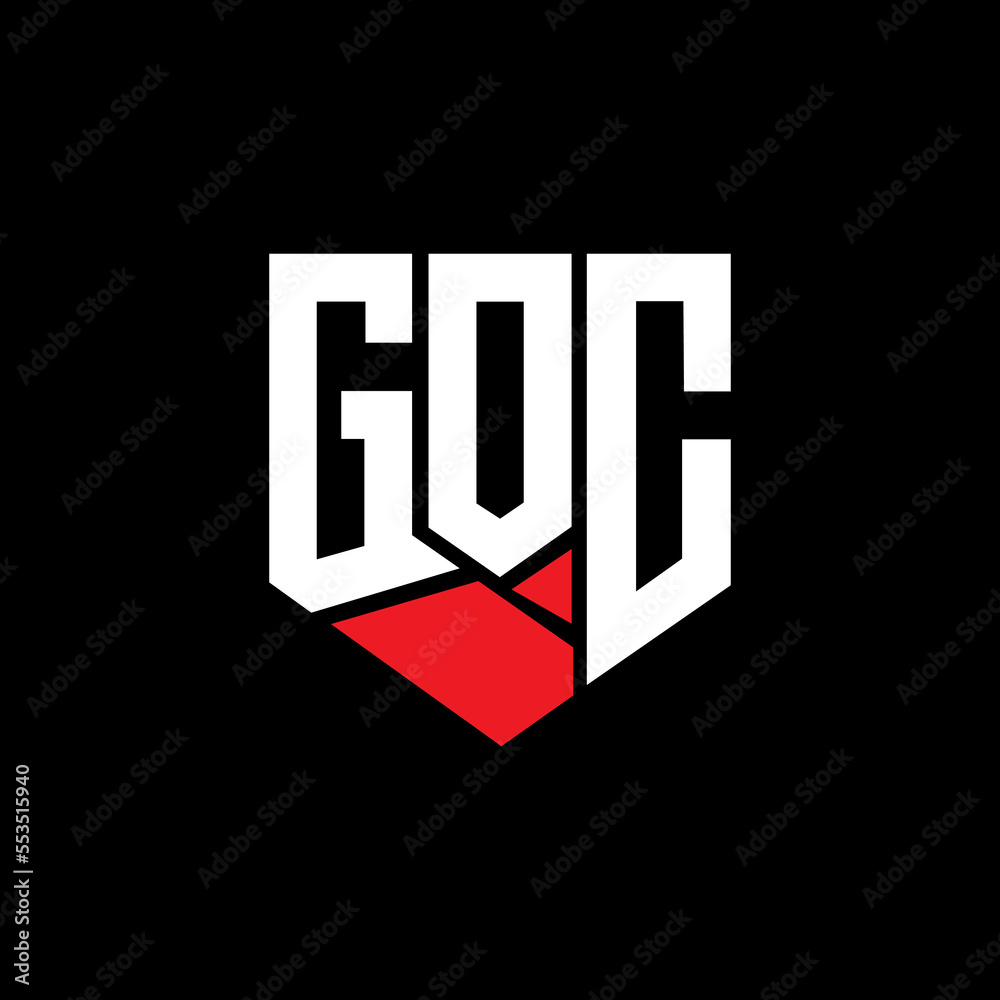 GOC letter luxury logo design on black background. GOC creative ...