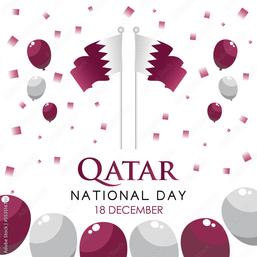 Qatar national day congrats, 18 December Stock Illustration | Adobe Stock