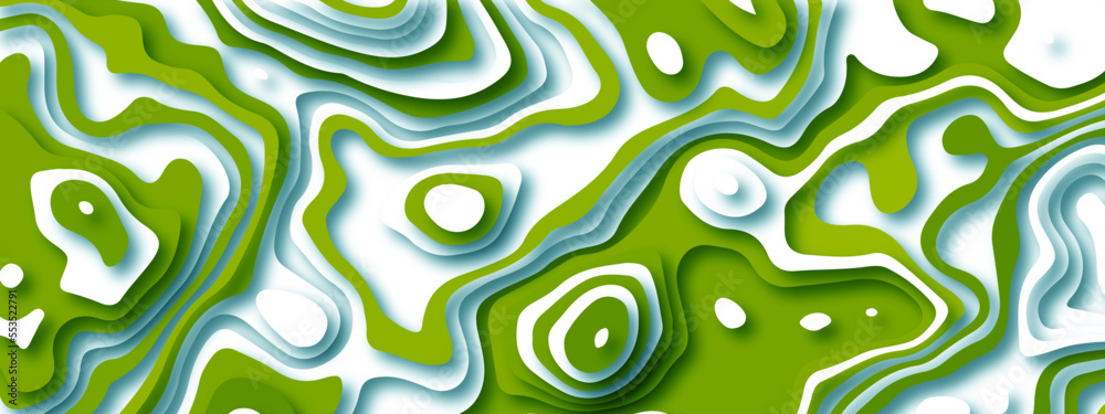 Abstract green papercut and color multilayer gradient on vector pattern ...