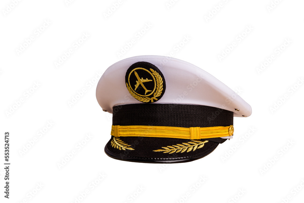 Pilot hat isolated on white background Stock Photo | Adobe Stock