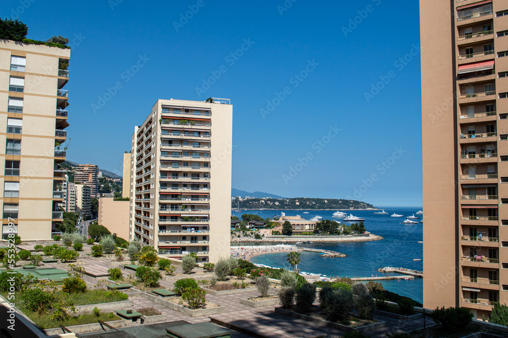 Monaco. View of the city and the sea from a high observation point ...