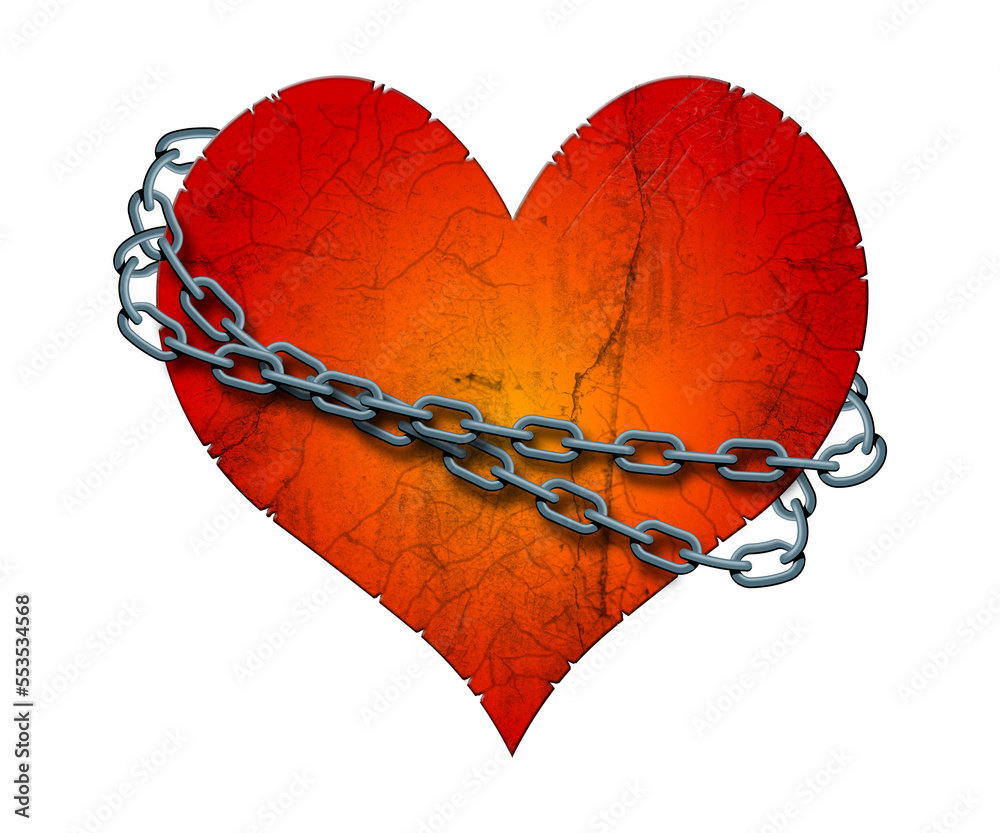 chained heart Stock Illustration | Adobe Stock