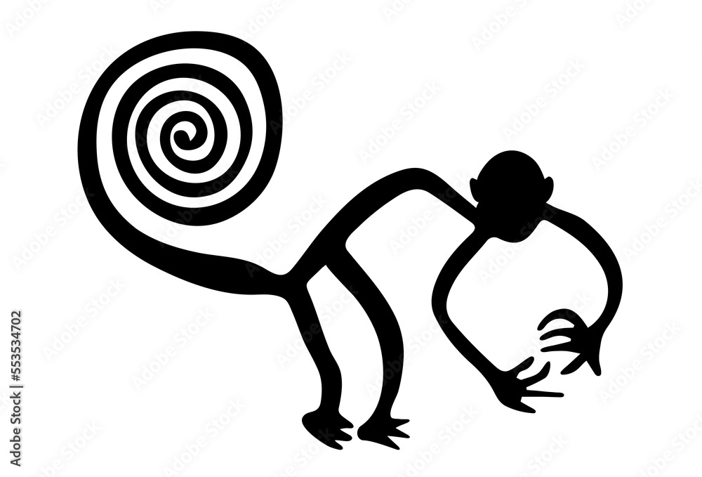 Geoglyph of the Monkey, The Nazca Lines, Nazca Desert, Peru Stock ...