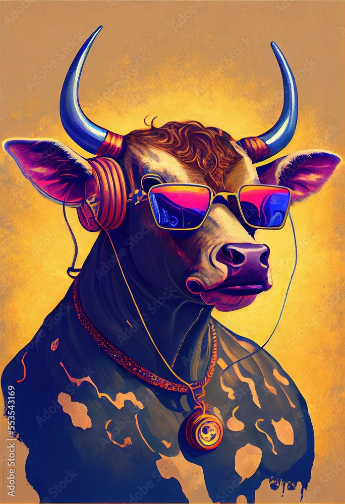 Groovy Animals Stock Illustration | Adobe Stock