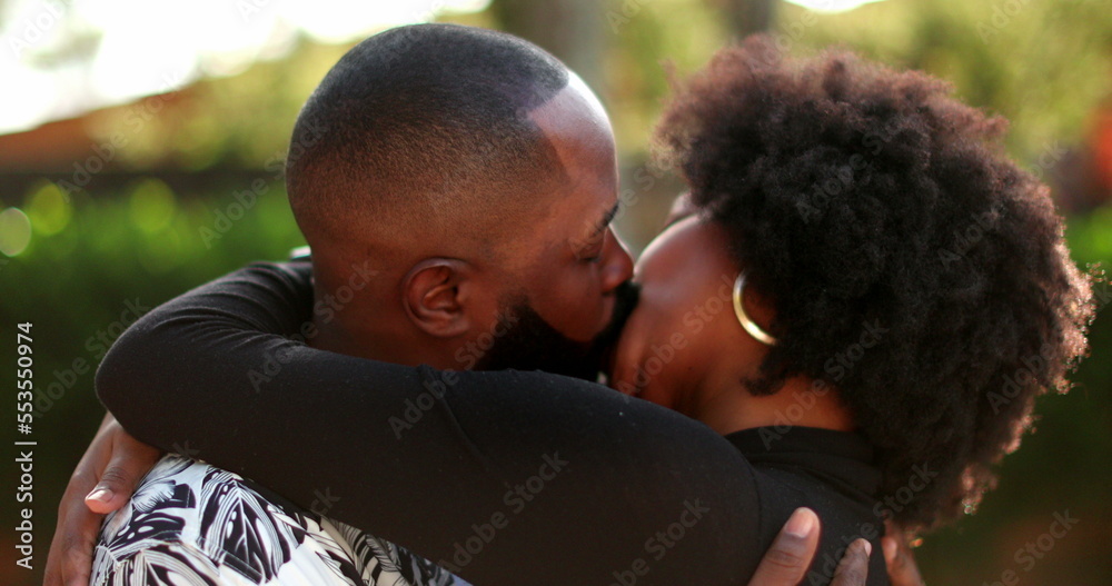 African couple in love kissing. intimate passionate kiss Stock Photo | Adobe Stock