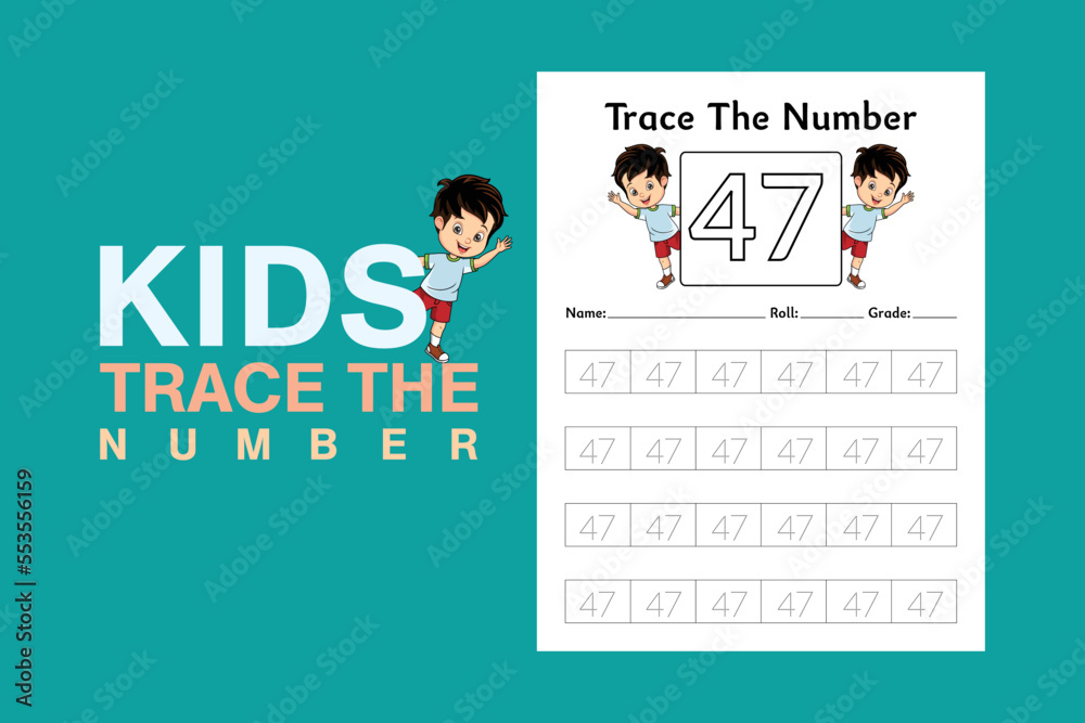 Number tracing worksheets and tracing activity book for kids or ...