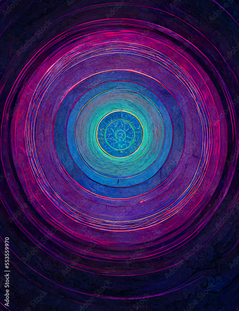 Beautiful line drawing, circles and lines in wonderful colors for mind ...