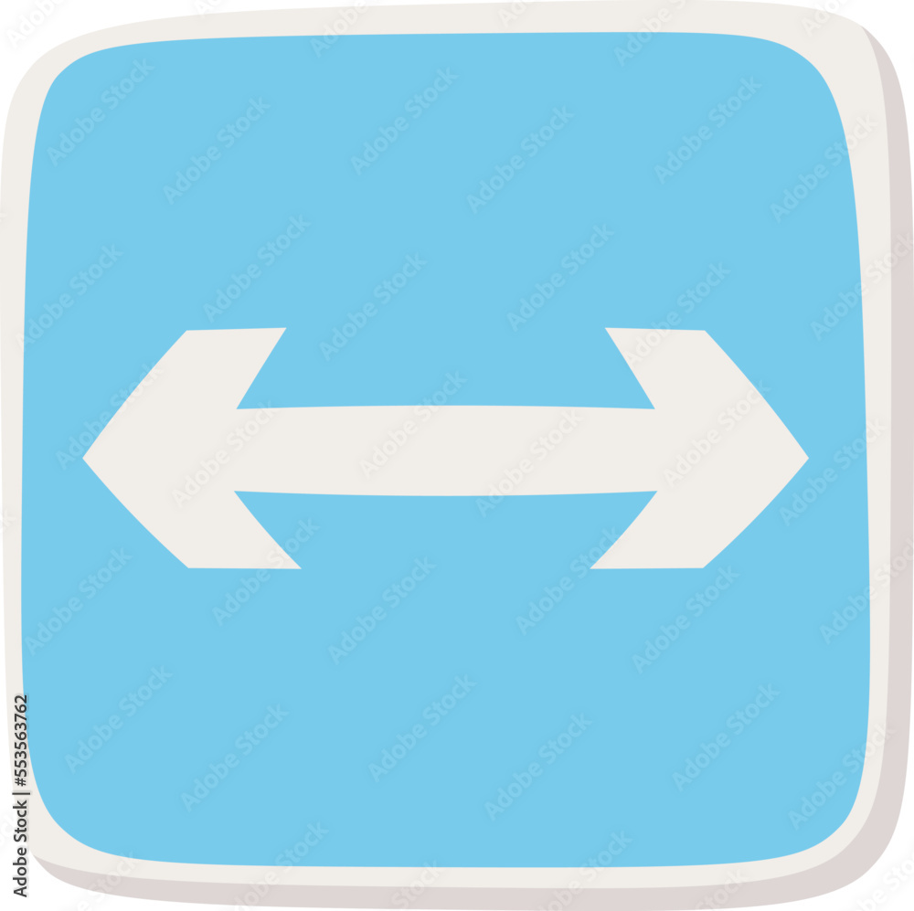 Indicative road sign flat icon Reverse traffic way. Vector illustration ...