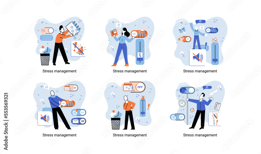 Stress management abstract metaphor, pressure control, depression ...
