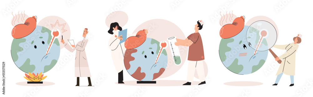 Global warming. High temperature and hot weather Earth. Climate change ...