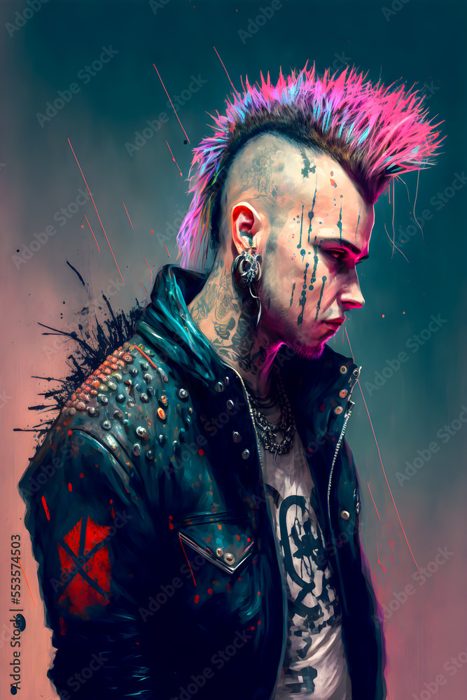 Cyberpunk Punk-Rock Hand drawn Manga and Anime Character in Comisc and ...