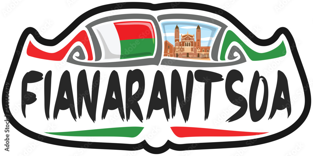 Fianarantsoa Madagascar Flag Travel Souvenir Sticker Skyline Landmark ...