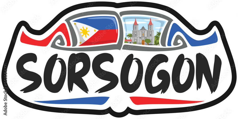 Sorsogon Philippines Flag Travel Souvenir Sticker Skyline Landmark Logo ...