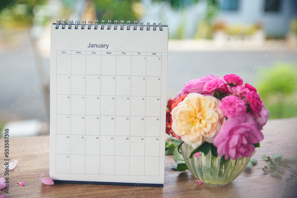 Calendar desk on table. Desktop Calender for Planner to plan wedding ...