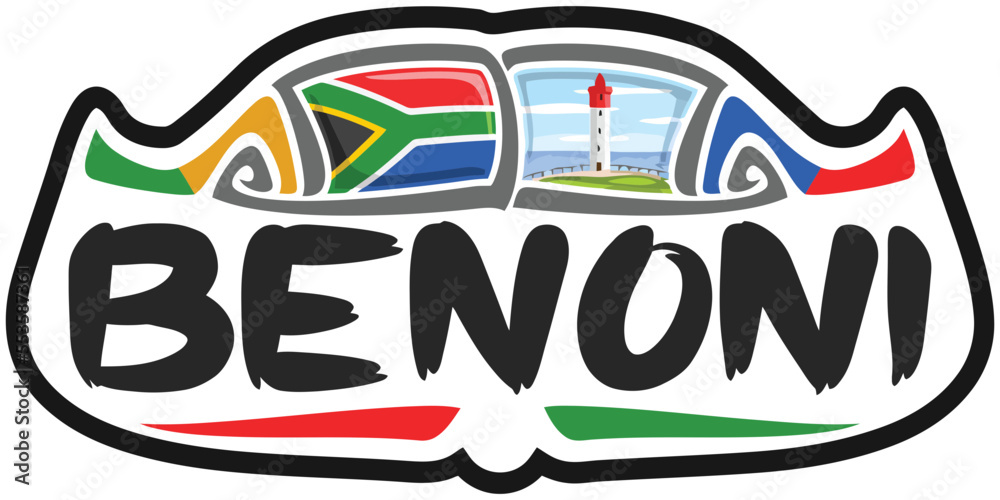 Benoni South Africa Flag Travel Souvenir Sticker Skyline Landmark Logo ...