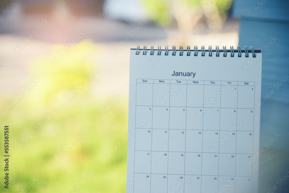 Calendar desk placed on business table. Desktop Calender for Planner to ...