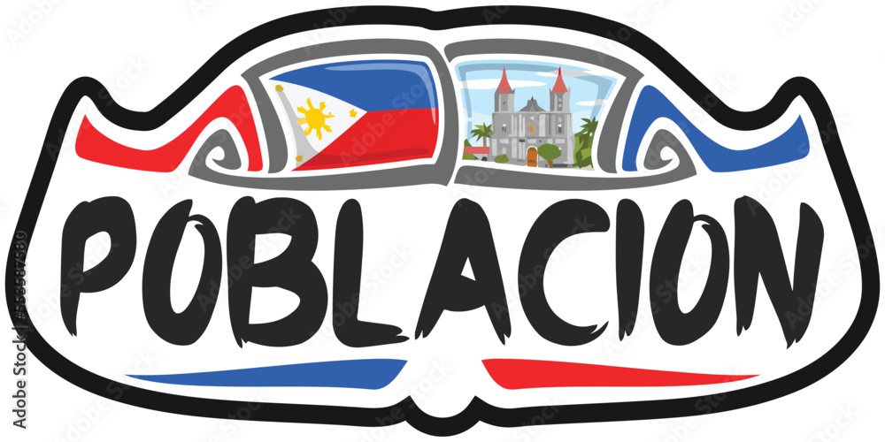 Poblacion Philippines Flag Travel Souvenir Sticker Skyline Landmark ...