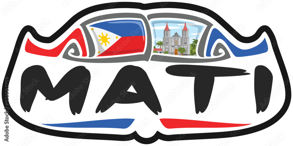 Mati Philippines Flag Travel Souvenir Sticker Skyline Landmark Logo ...