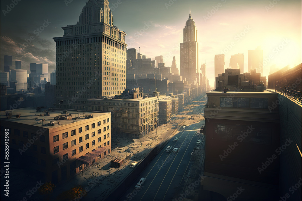 Abandoned City - Commercial District - Urban Concept Art Illustration ...