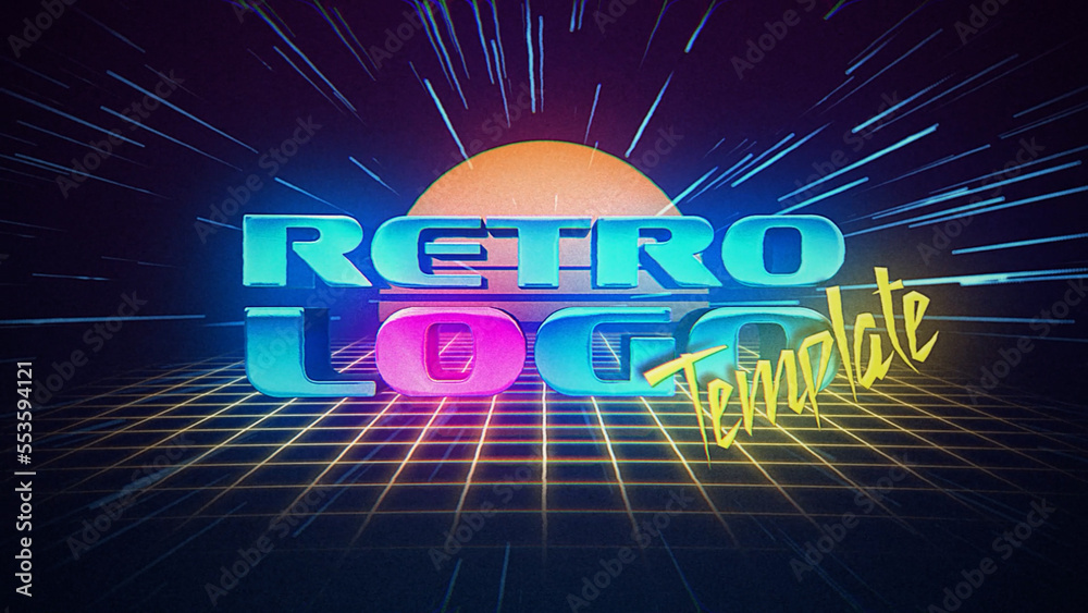 Retro Chrome Logo Stock Template | Adobe Stock