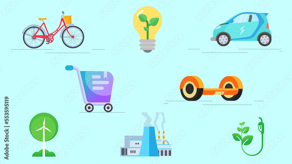 Sustainable Green Energy Icons Video Overlay Stock Template | Adobe Stock