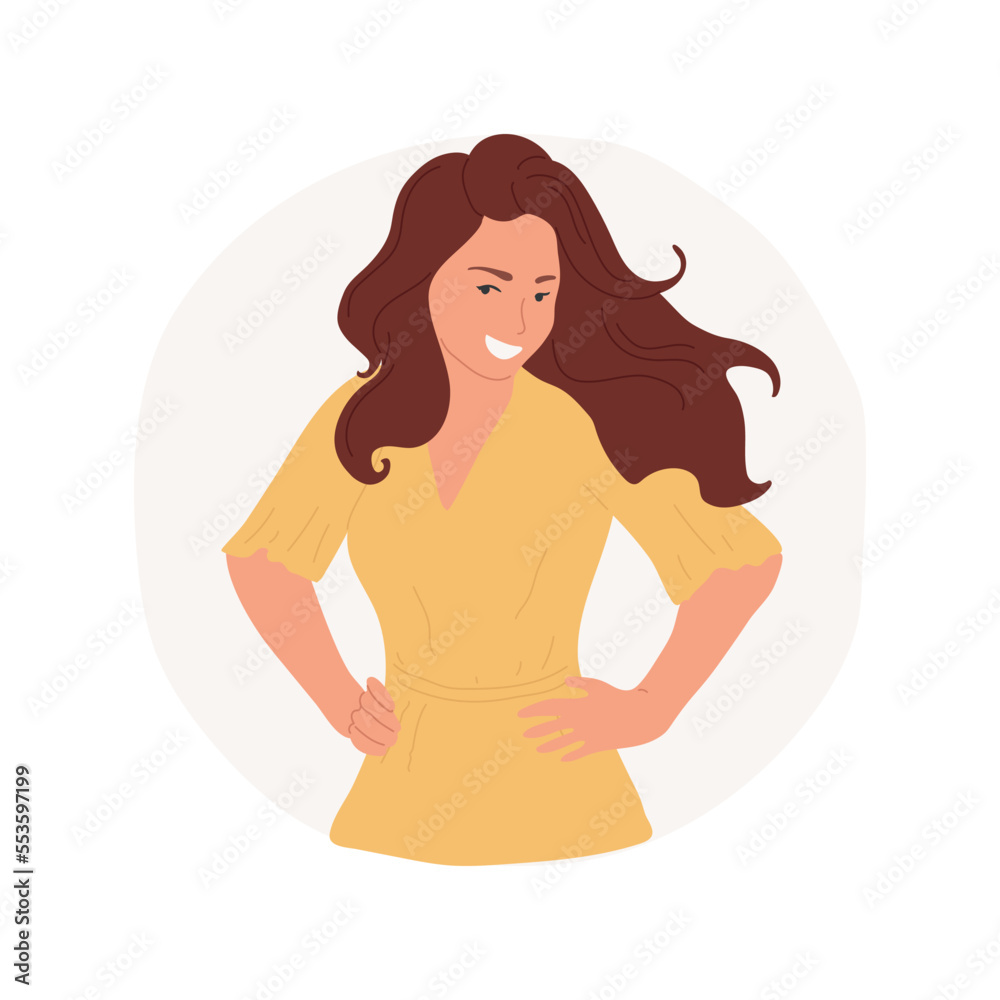 Self-awareness isolated cartoon vector illustration. Young woman ...