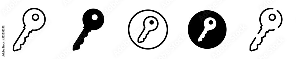 Conjunto de iconos de llave. Abrir puerta. Concepto de protección y ...