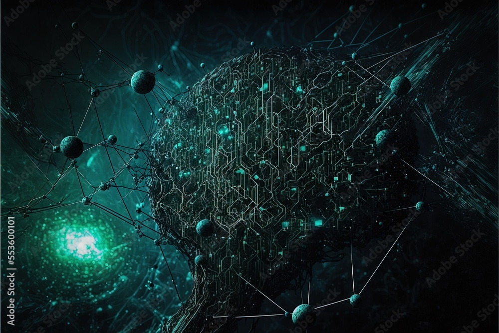 Generative AI, Generative, AI, Abstract background, matrix neuronal ...