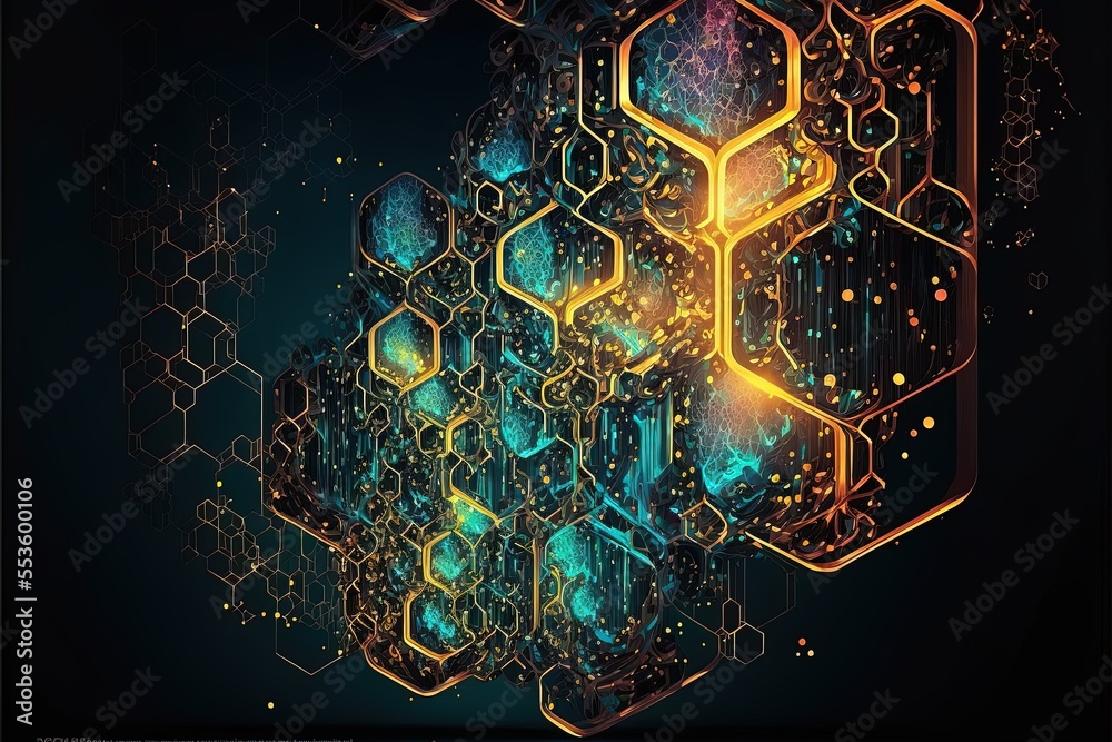 Generative AI, Generative, AI, Abstract background, matrix neuronal ...