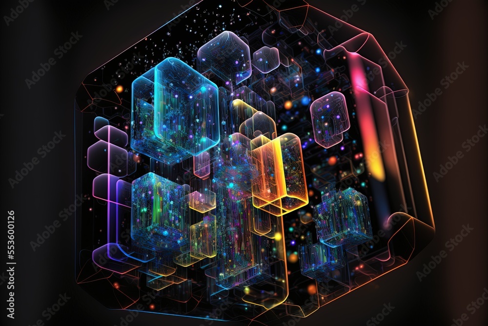 Generative AI, Generative, AI, Abstract background, matrix neuronal ...