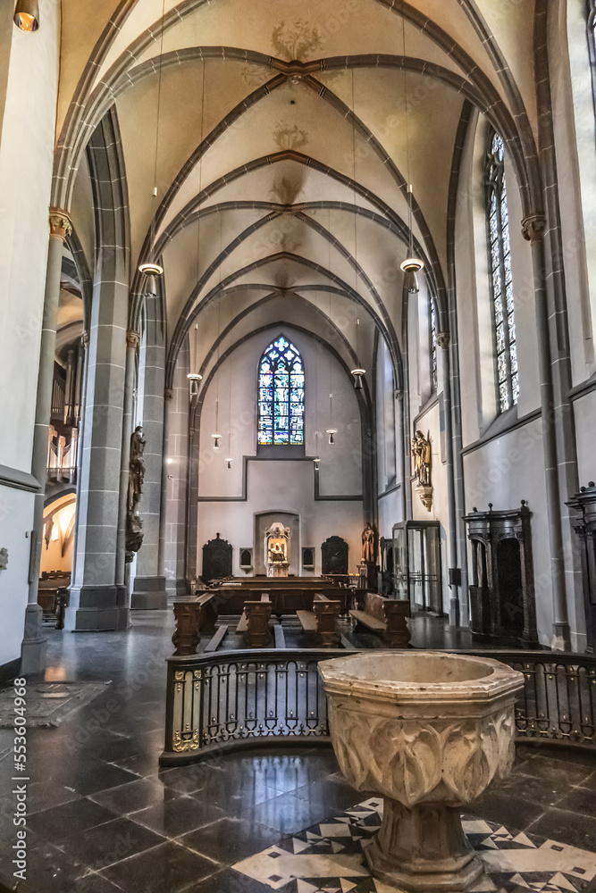 Interior of Saint Lambertus church (Lambertuskirche, built in 1206) is ...