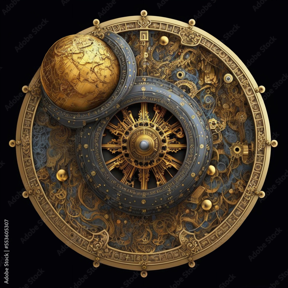 Ancient Astronomical Calculation Machine Stock Illustration | Adobe Stock