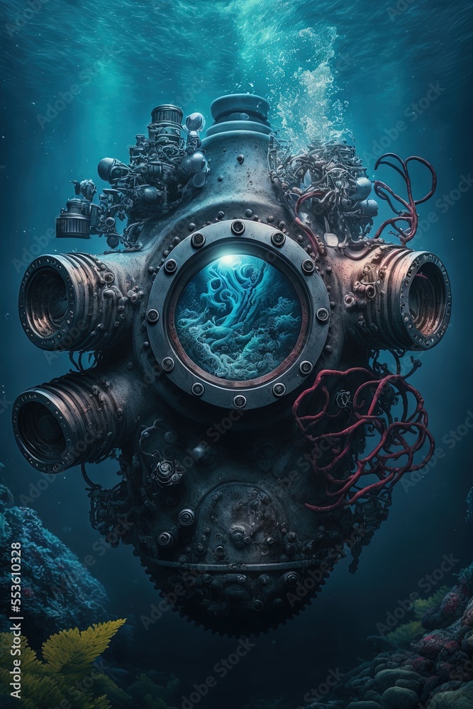Deep sea exploration Stock Illustration | Adobe Stock