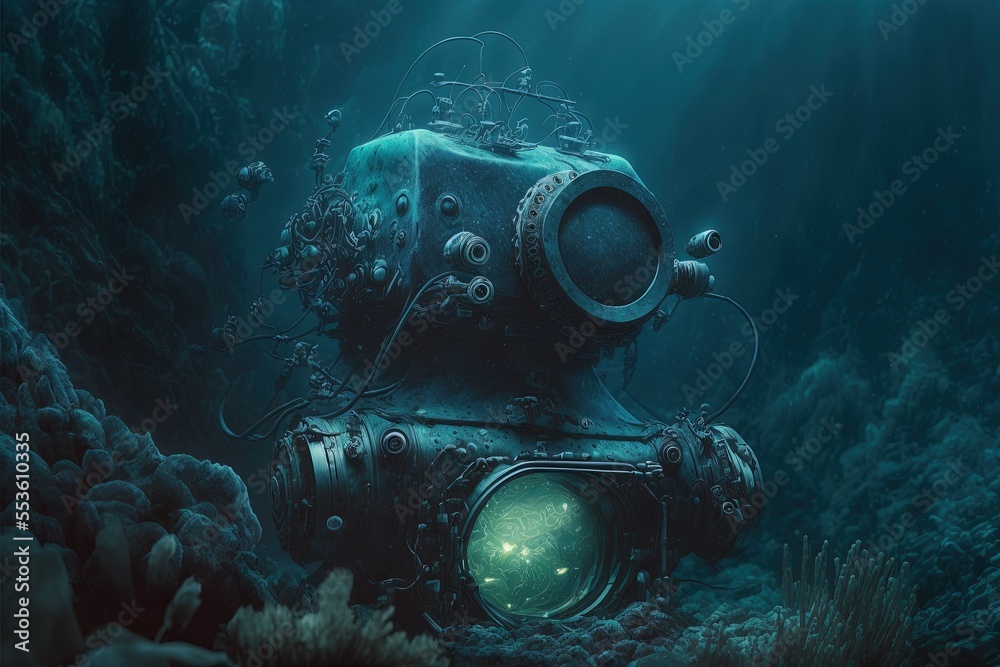 Deep sea exploration Stock Illustration | Adobe Stock