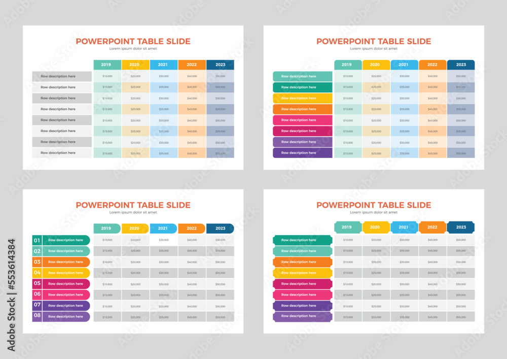 PowerPoint Table Layout, 4 Different Table Format, PowerPoint Table ... PowerPoint Table Layout, 4 Different Table Format, PowerPoint Table ...