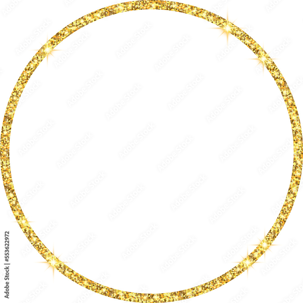 gold glitter cirlce gold glitter circle frame isolated on transparent background illustration ...