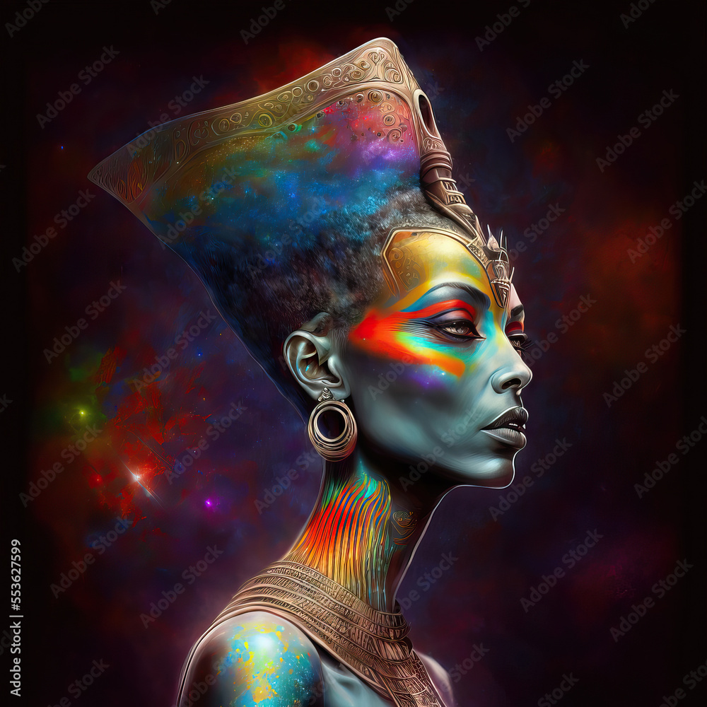 Egyptian Queen created with Generative AI Technology Stock Illustration ...