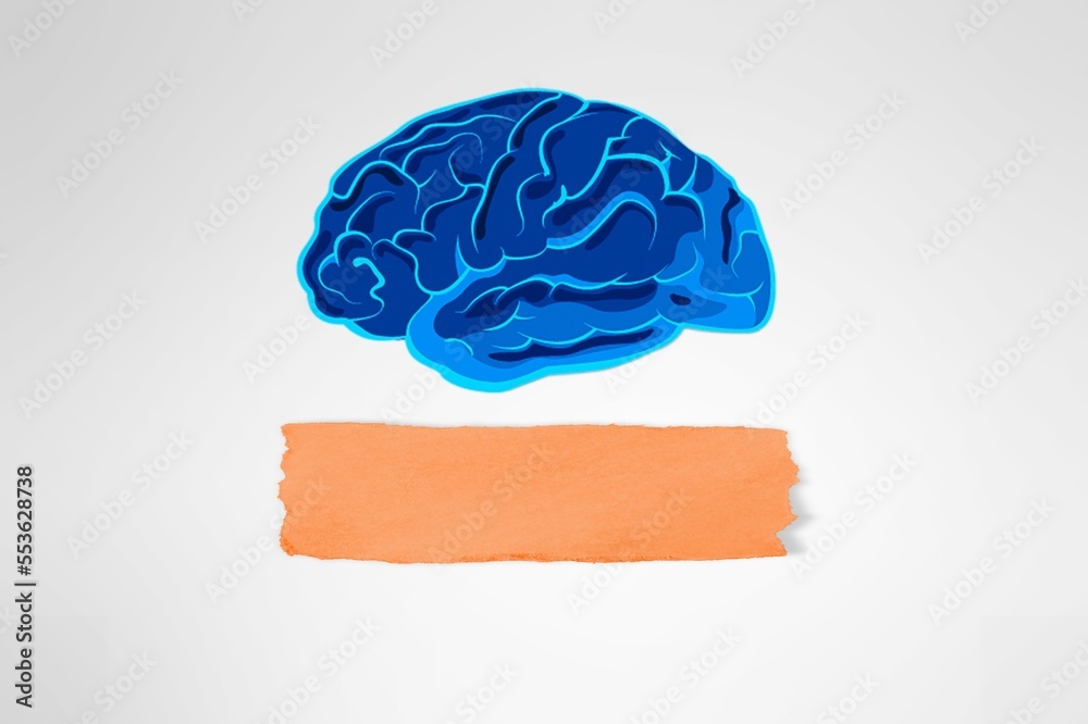 Part of paper and brain illustration. Mental Health Stock Photo | Adobe ...
