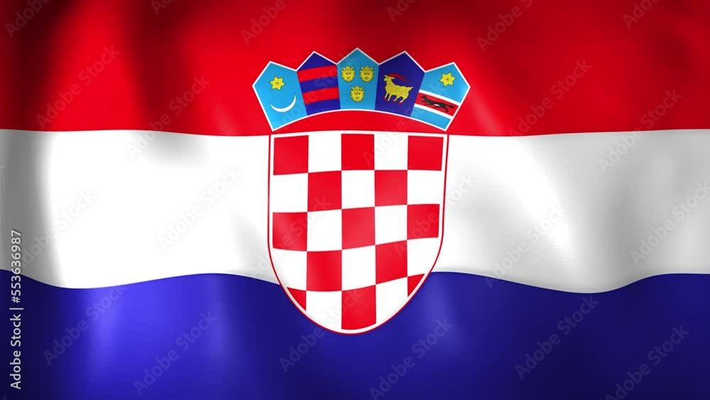Animation of the Croatian flag. 4K. Croatia flag flying, Republic of ...