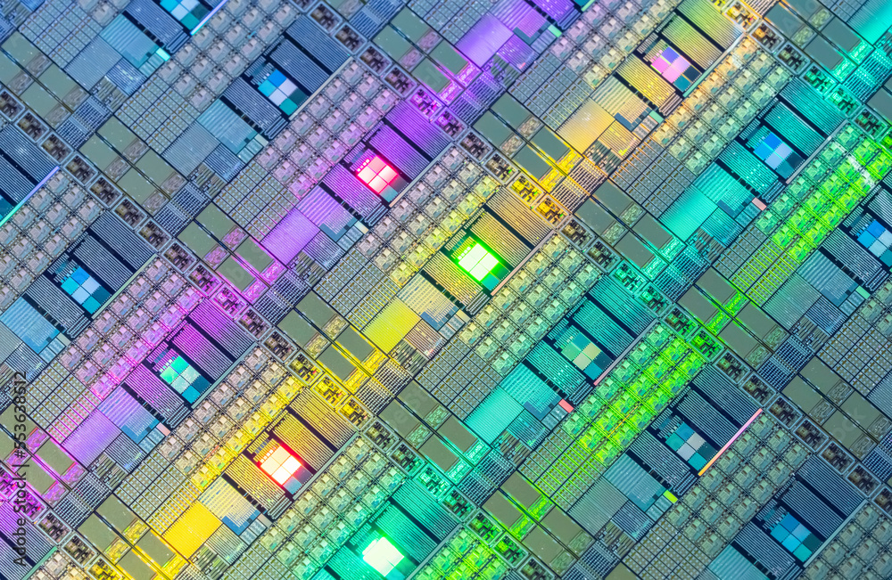 Silicon Wafers and Microcircuits,slice of semiconductor material, used ...