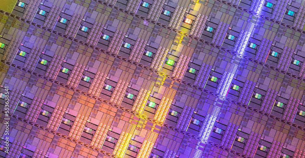 Silicon Wafers and Microcircuits,slice of semiconductor material, used ...