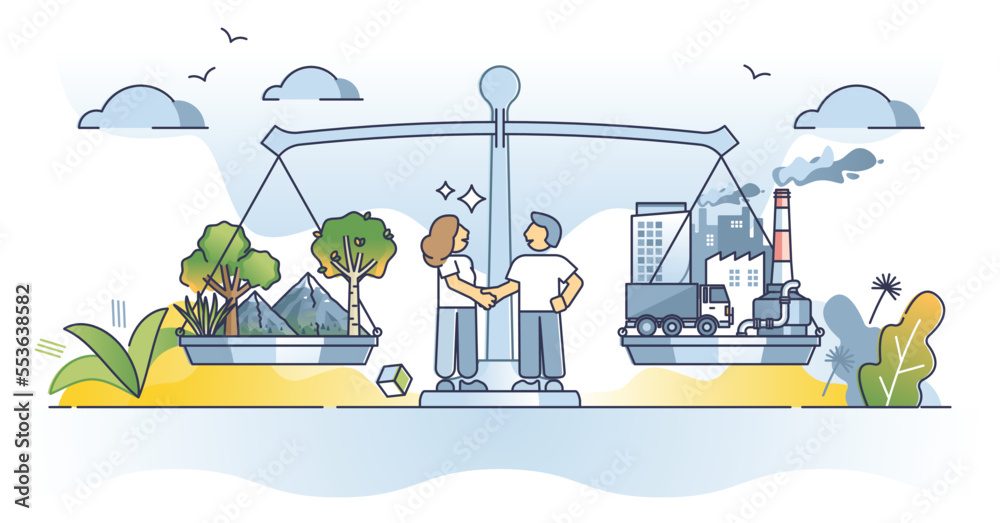 Net zero CO2 emissions and carbon dioxide gas neutrality outline ...