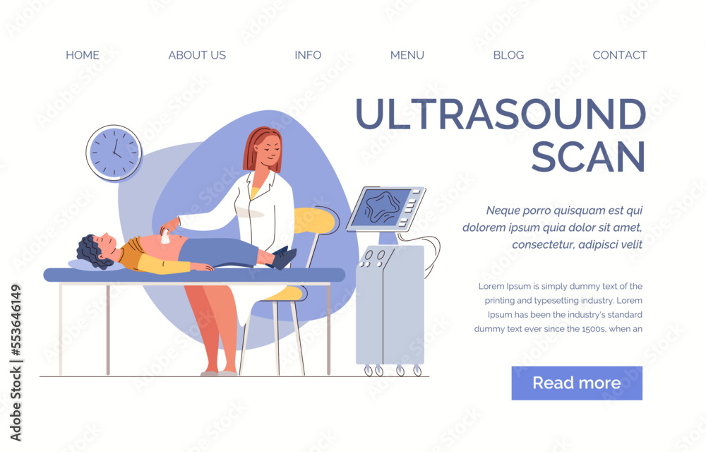 Scene of pediatric ultrasound diagnosis, medical examination and ...