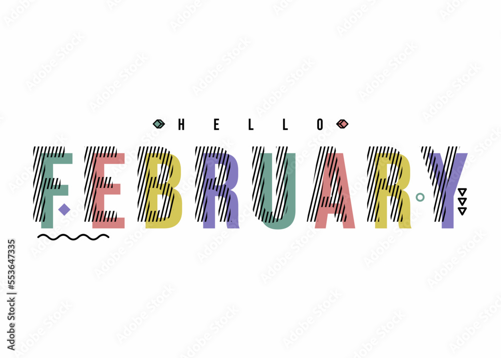 Welcome february banner design Stock Vector | Adobe Stock