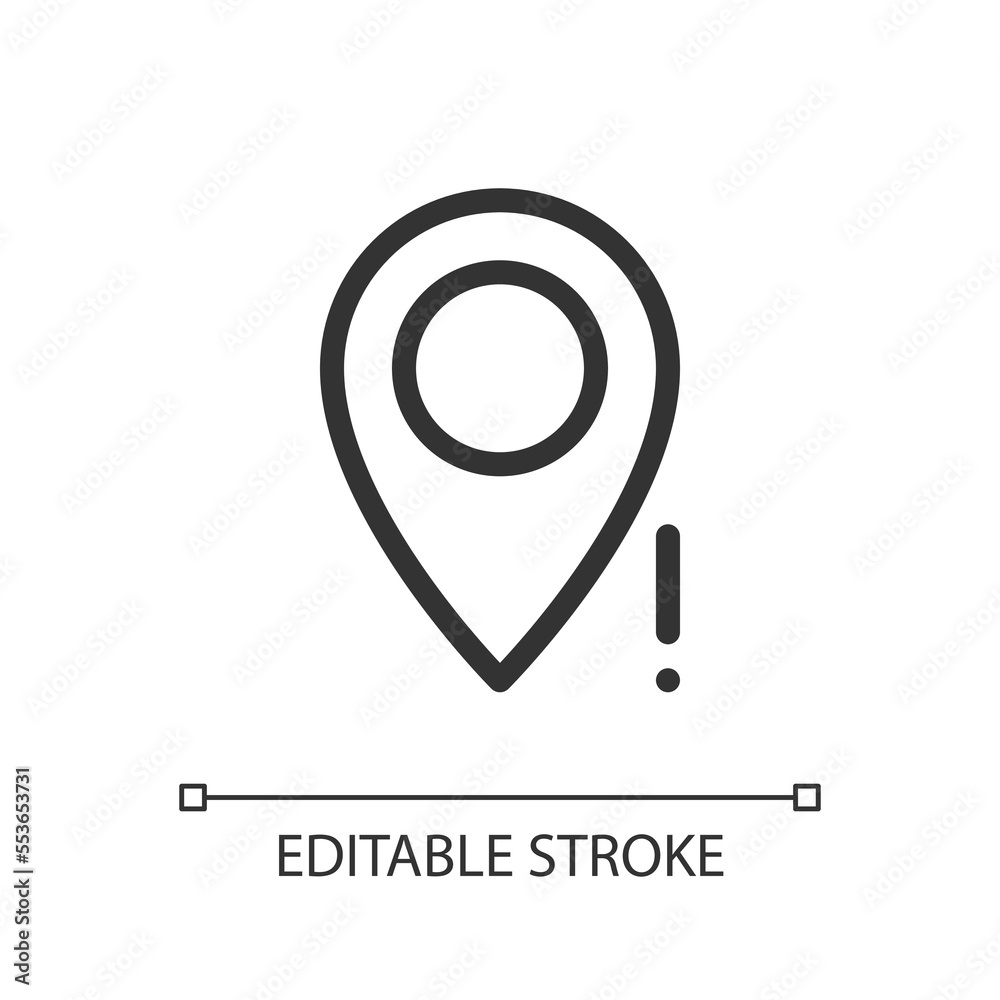 Wrong pin location pixel perfect linear ui icon. Missing place on map ...