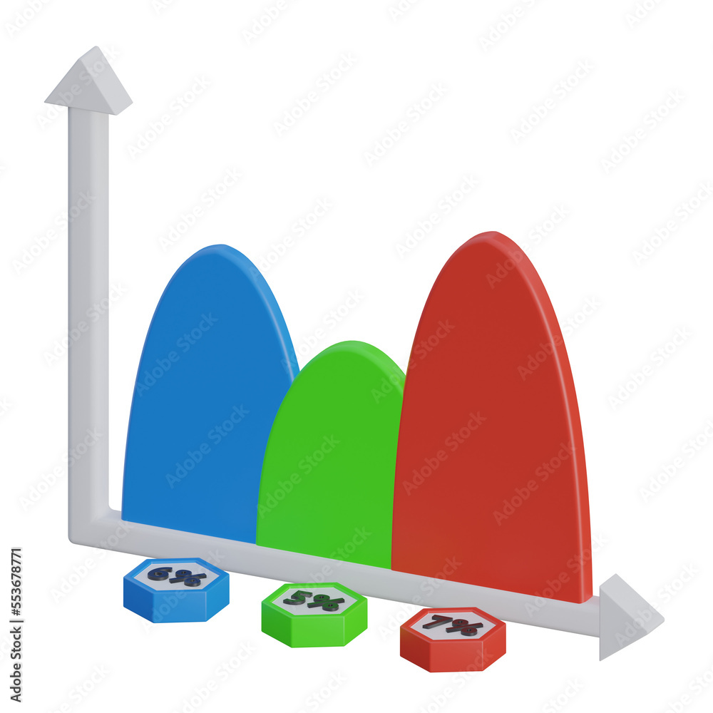probability statistics 3d render with transparent background Stock イラスト ...
