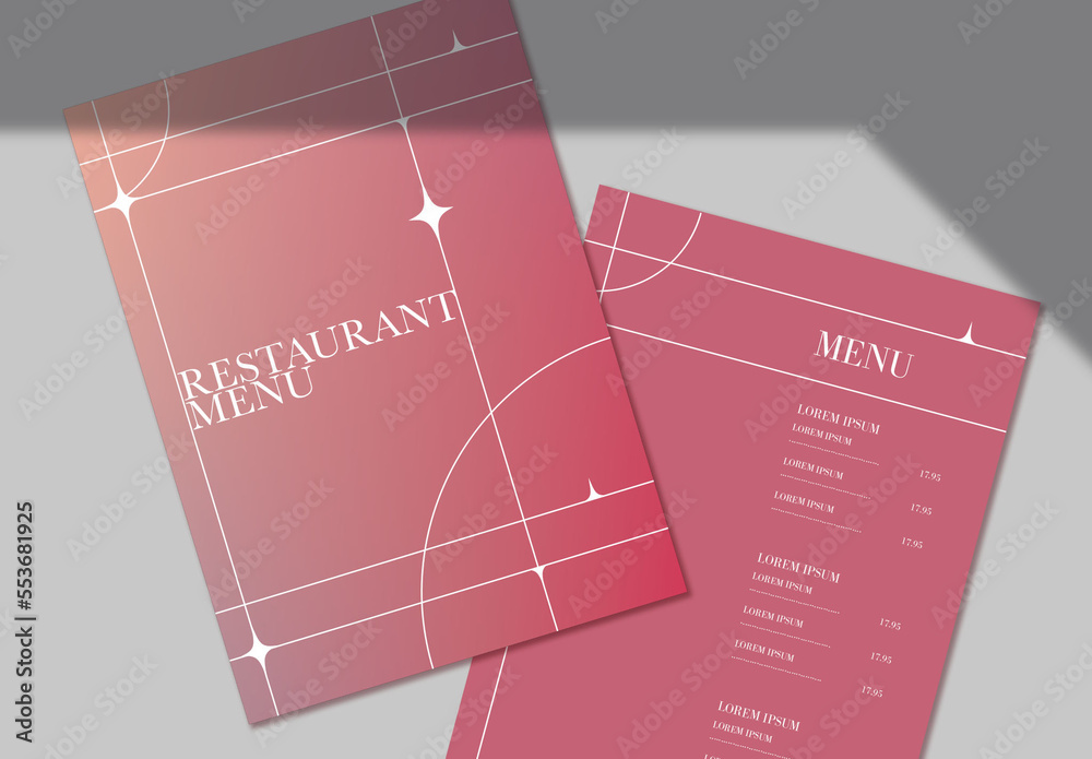 Pink Menu Stock Template | Adobe Stock
