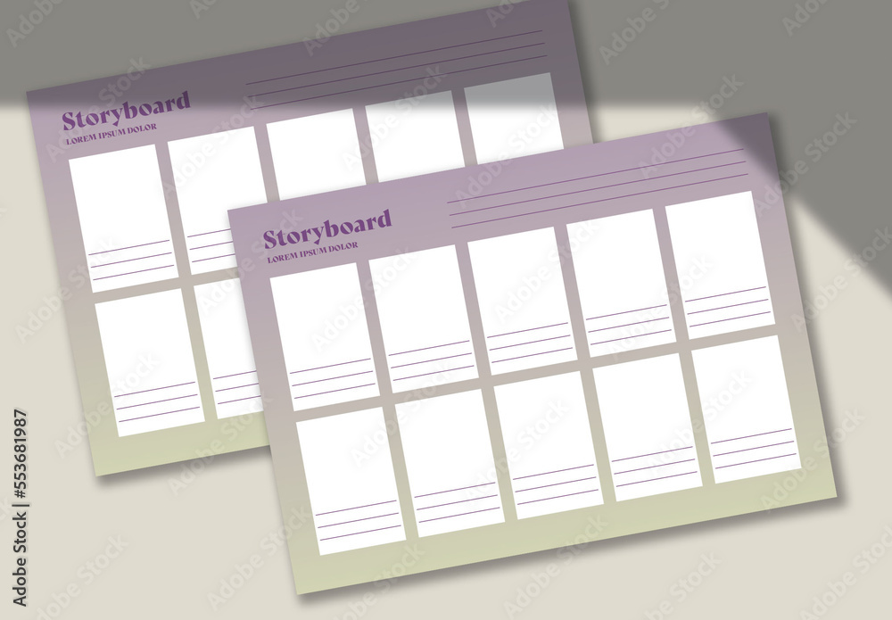 Miminal Storyboard with Gradient Stock Template | Adobe Stock